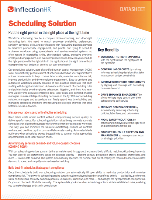 Scheduling Solution Overview | Inflection HR